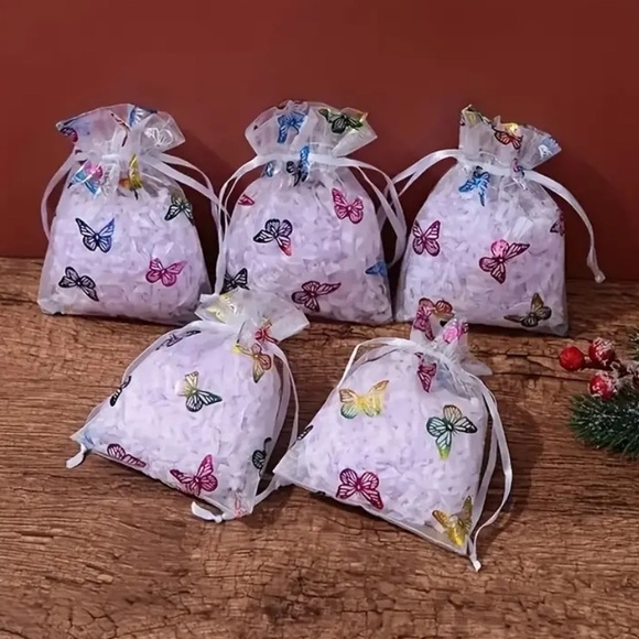 Office | 1pcs Butterfly Mesh Rope Bags Colorful Double Drawstring Small ...